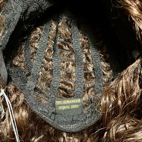 Sepia | Hair | Nwt Sepia 0 Human Hair Wig Dark Brown Curly | Poshmark